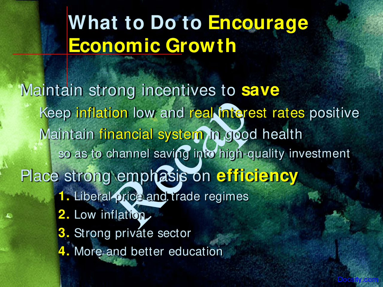 Encourage Economic Growth Banking Lecture Slides Docsity