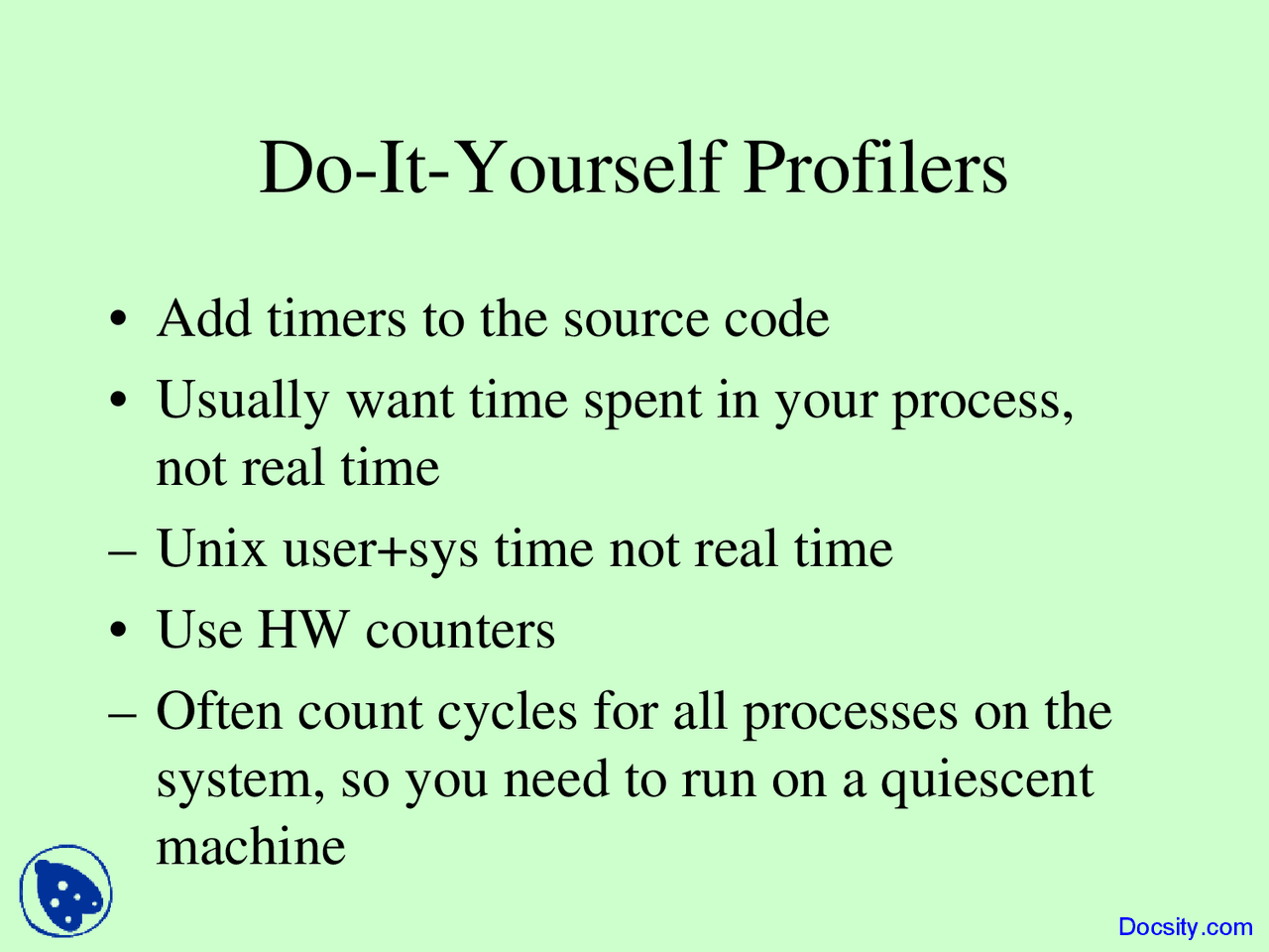 Do It Yourself Profilers Buisness Management Lecture Slides Docsity