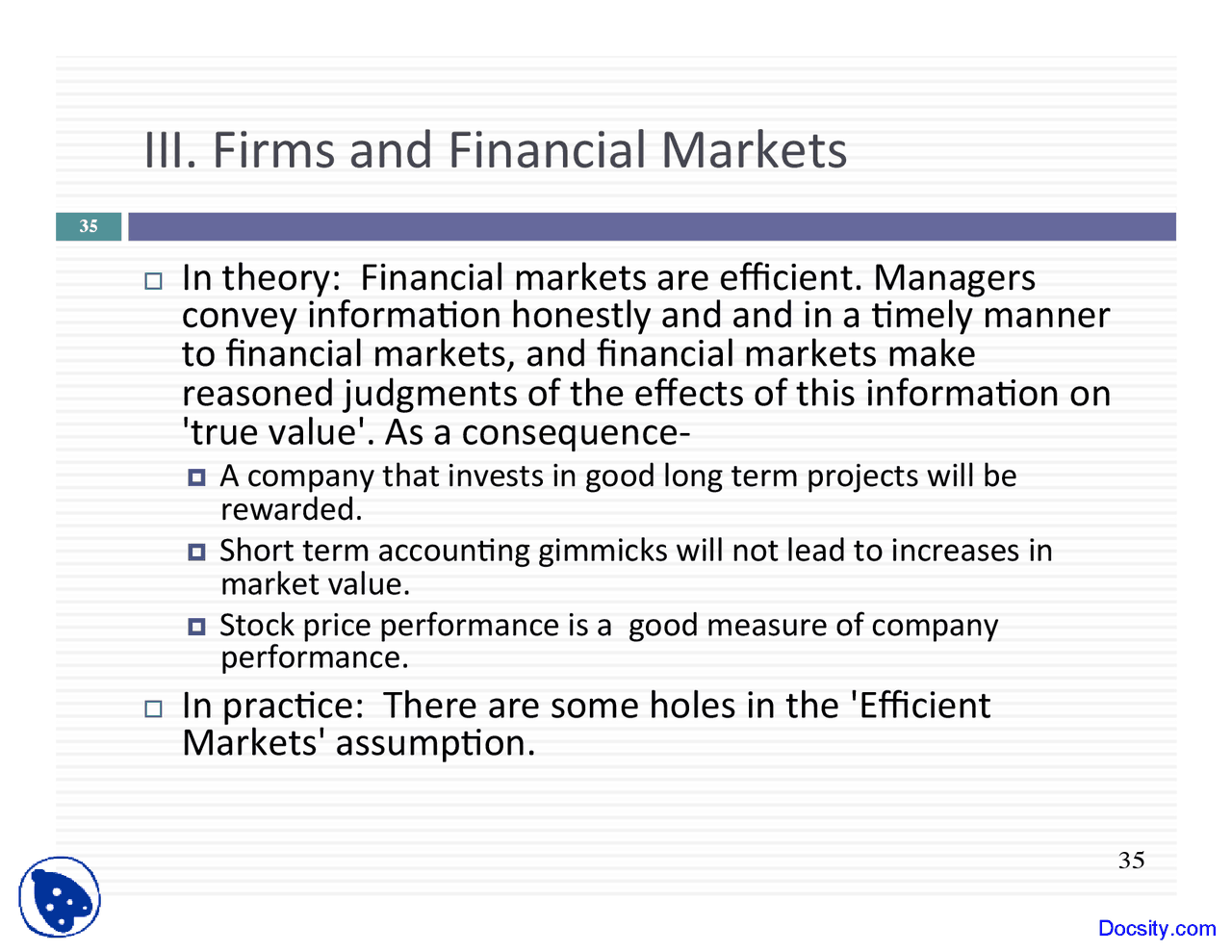 Financial E Commerce Lecture Slides Docsity