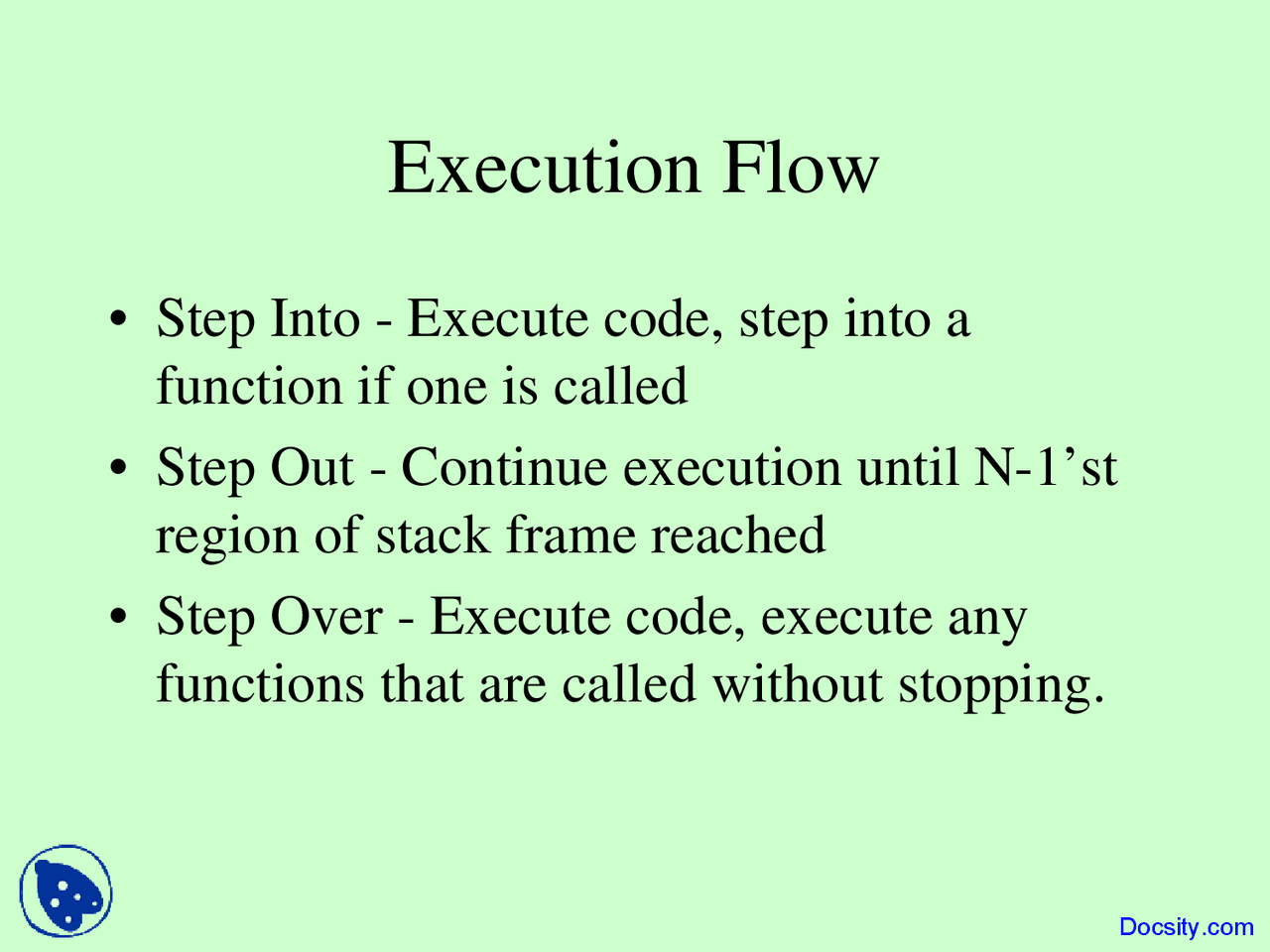 Execution Flow Buisness Management Lecture Slides Docsity