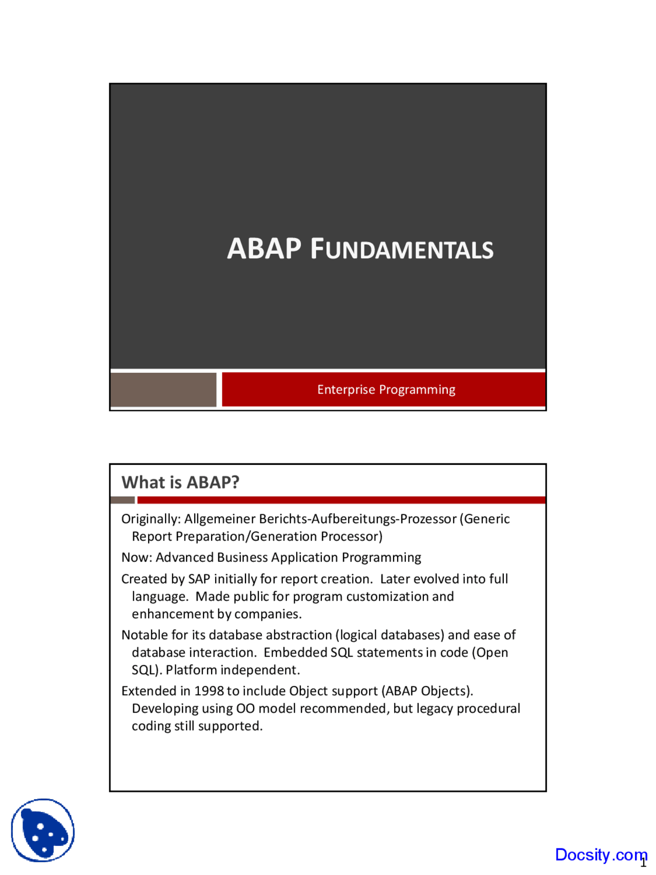 Enterprise Programming - E-Commerce - Lecture Slides - Docsity