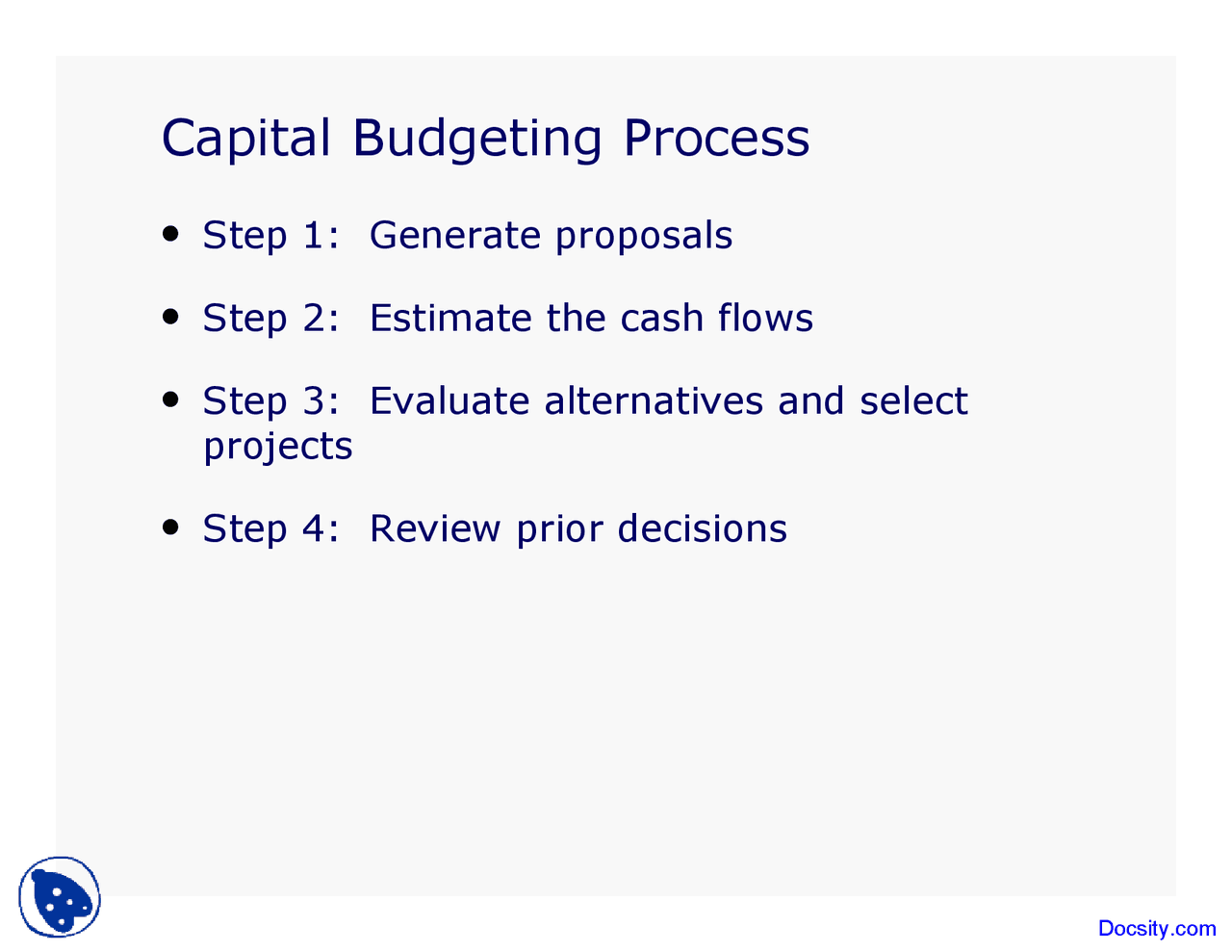 Capital Budgeting Process E Commerce Lecture Slides Docsity