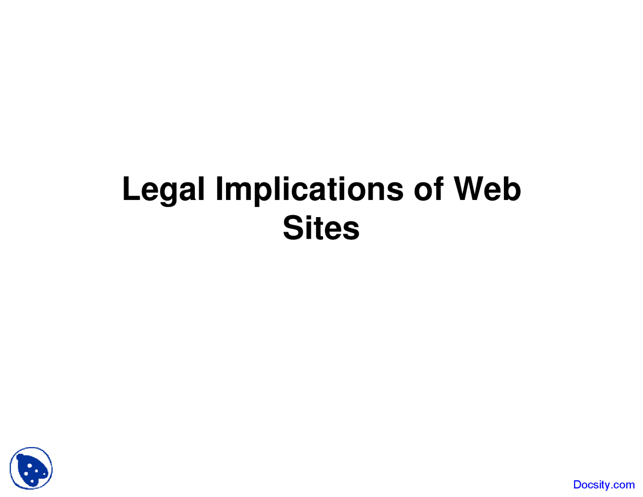 Legal Implications: Copyright & Art for Web Operators | Slides Fundamentals of E-Commerce | Docsity