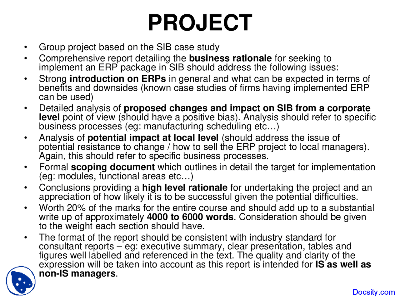 Project Buisness Management Lecture Slides Docsity