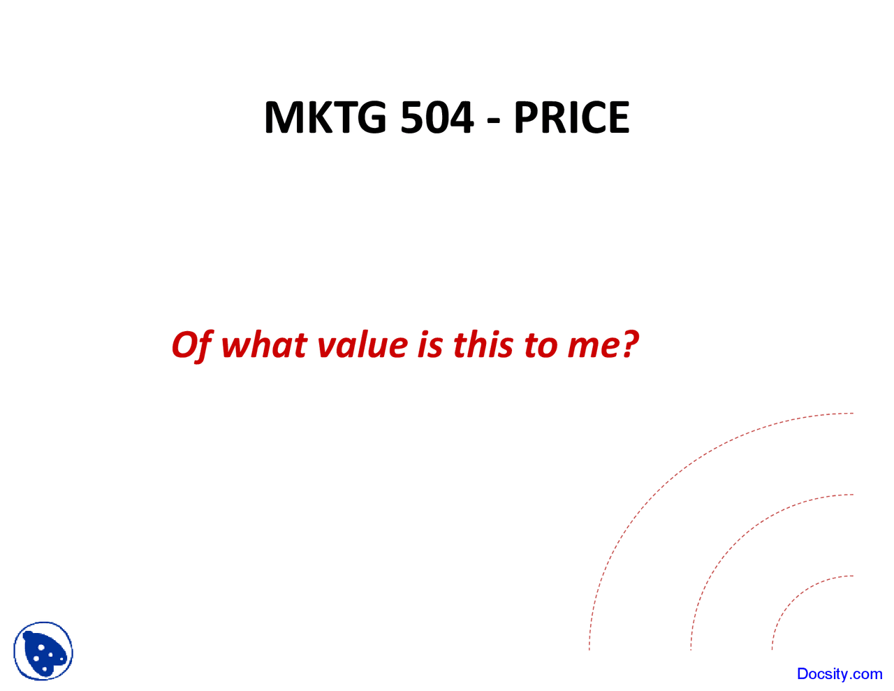 Pricing Marketing Lecture Slides Docsity