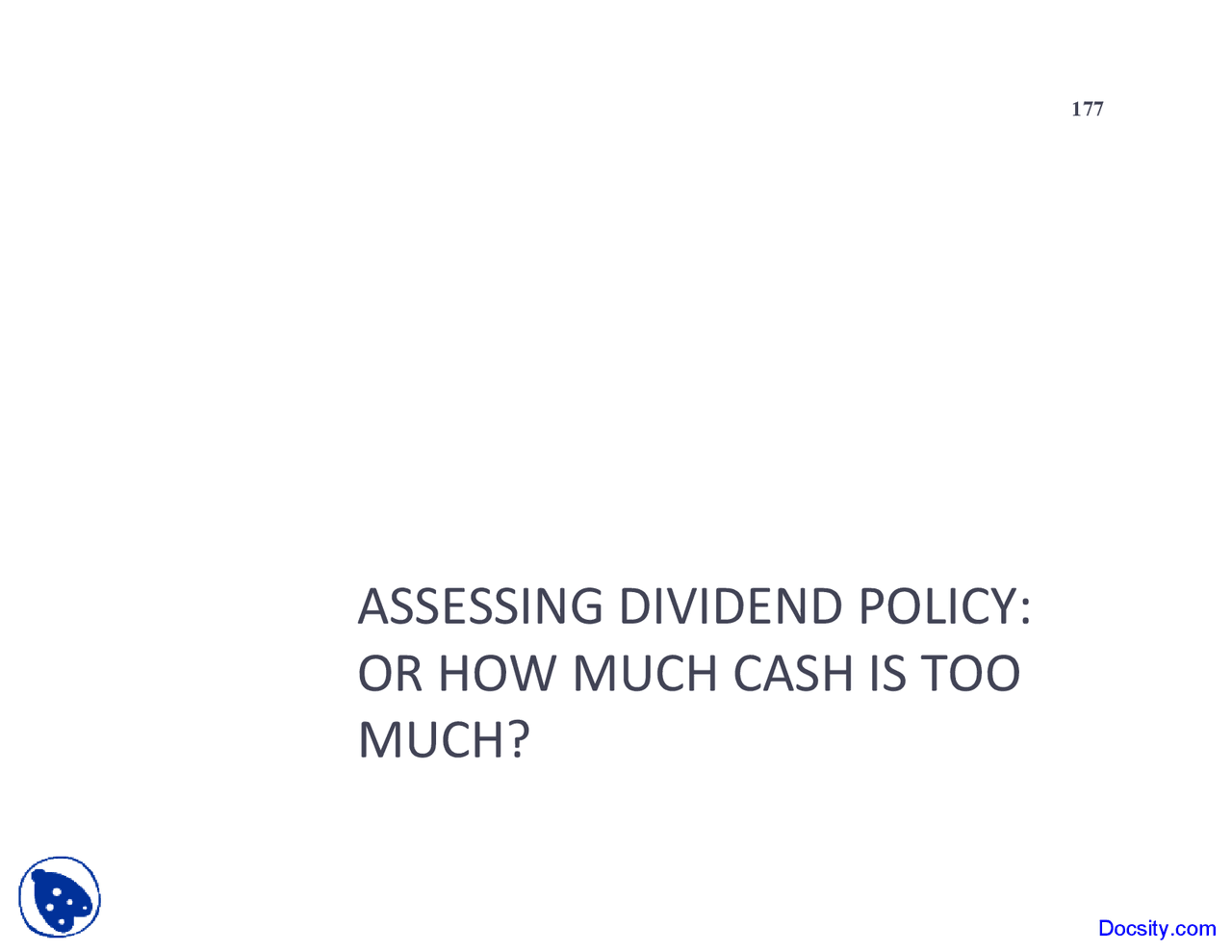 Assessing Dividend E Commerce Lecture Slides Docsity
