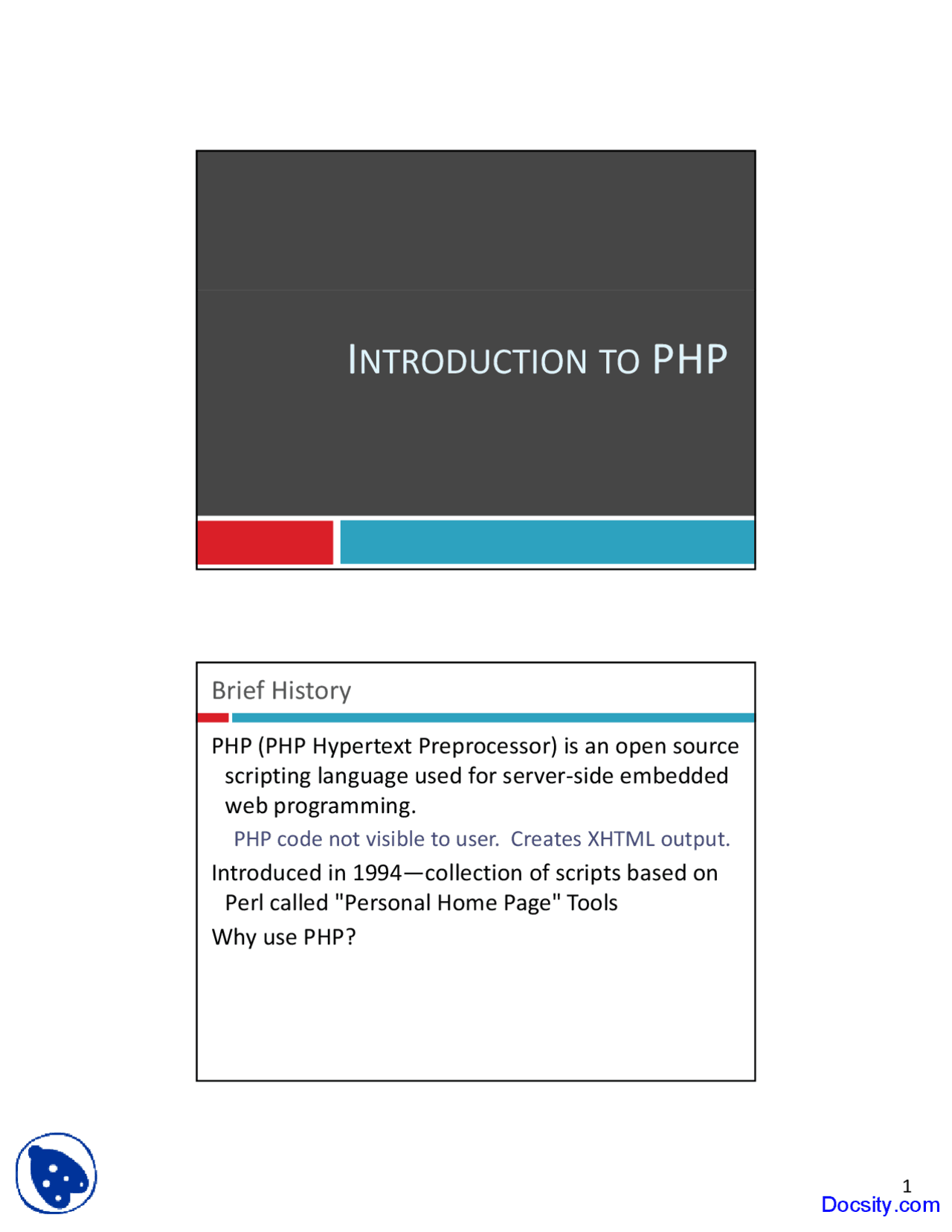 Introduction To Php Buisness Management Lecture Slides Docsity
