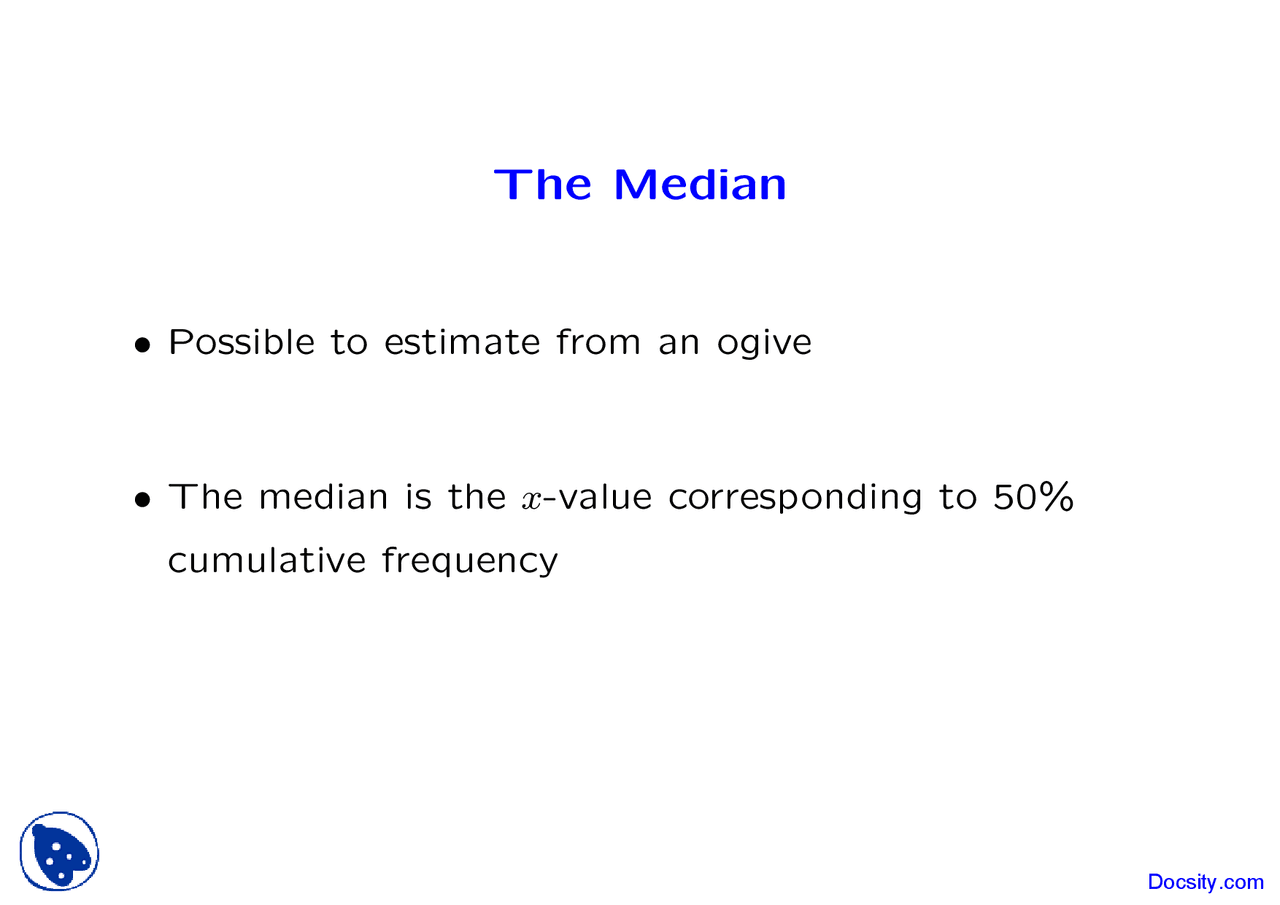 The Median Buisness Management Lecture Slides Docsity