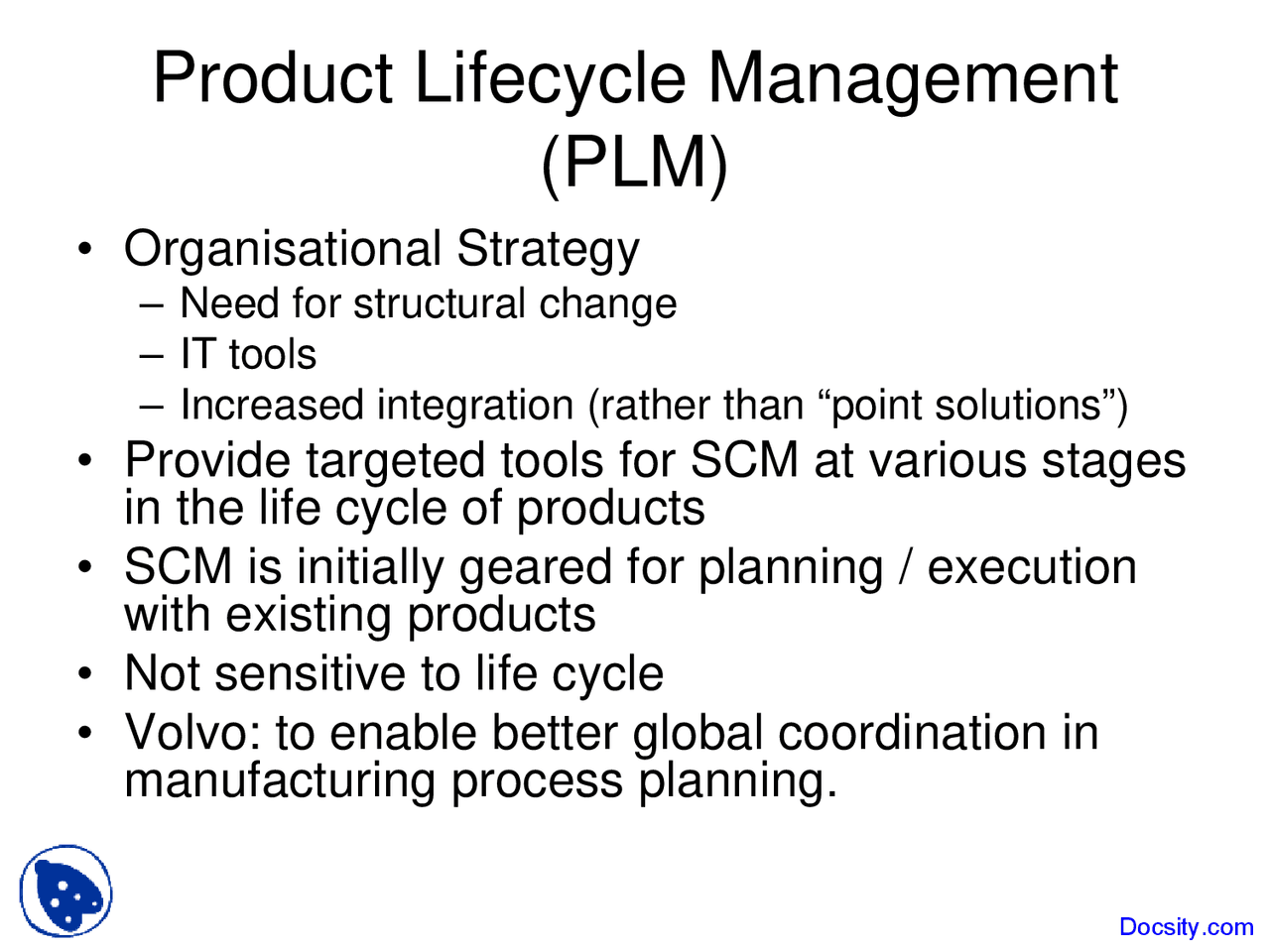 Product Lifecycle Management Buisness Management Lecture Slides