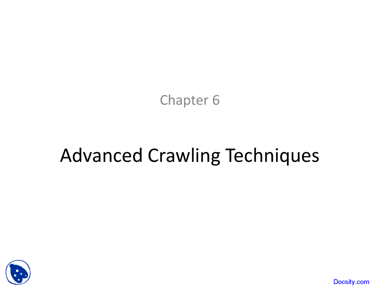 Advanced Crawling Techniques E Commerce Lecture Slides Docsity