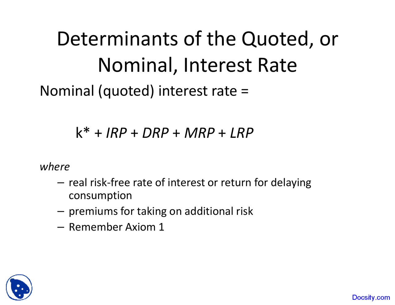 Interest Rate - E-Commerce - Lecture Slides | Slides Fundamentals of E-Commerce | Docsity