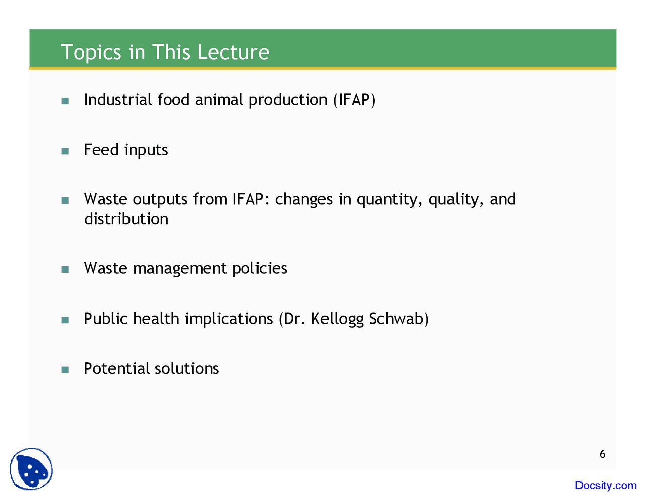 Food Animal - Marketing - Lecture Slides - Docsity