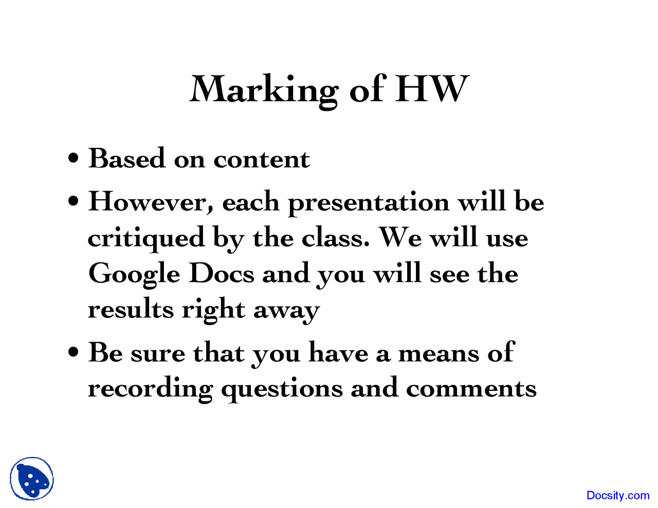 Marking Marketing Lecture Slides Docsity