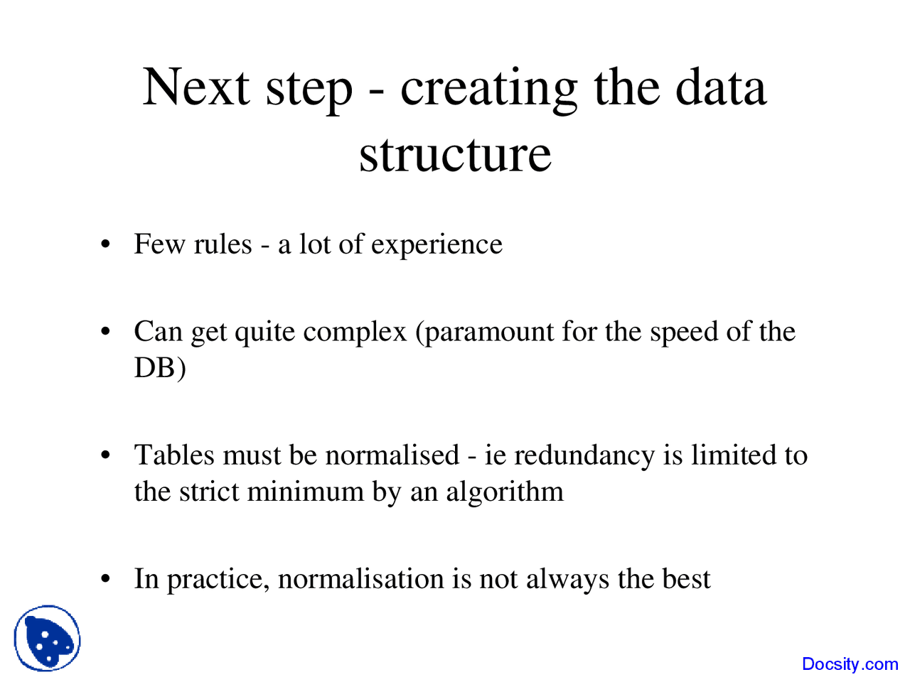 Creating The Data Structure Buisness Management Lecture Slides
