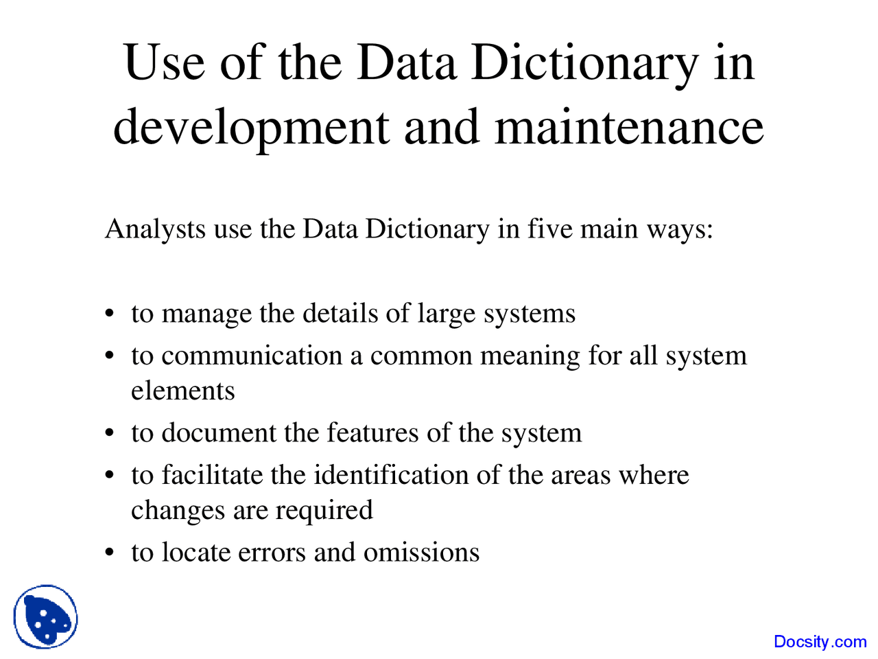 Development And Maintenance Buisness Management Lecture Slides