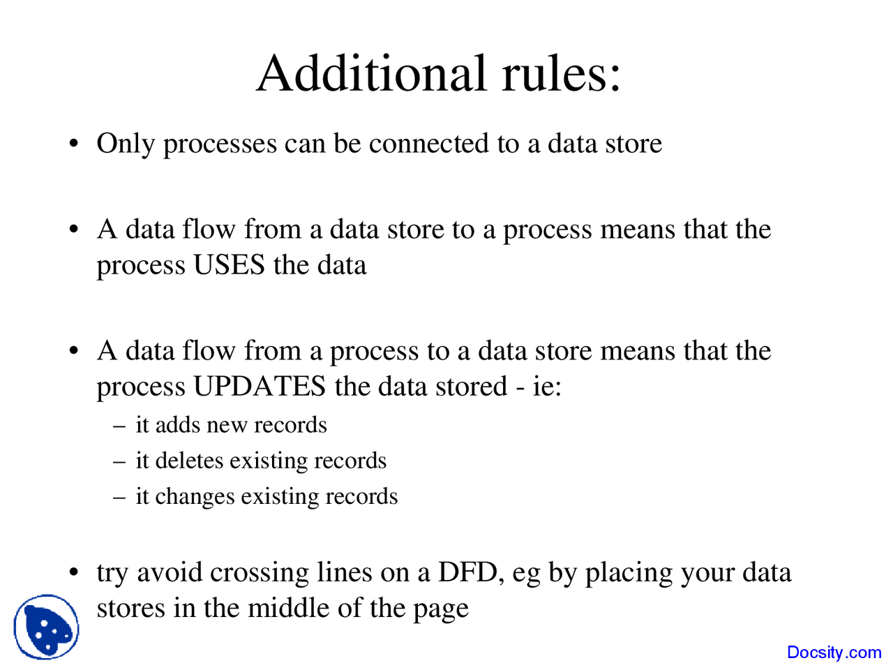 Additional Rules - Buisness Management - Lecture Slides - Docsity