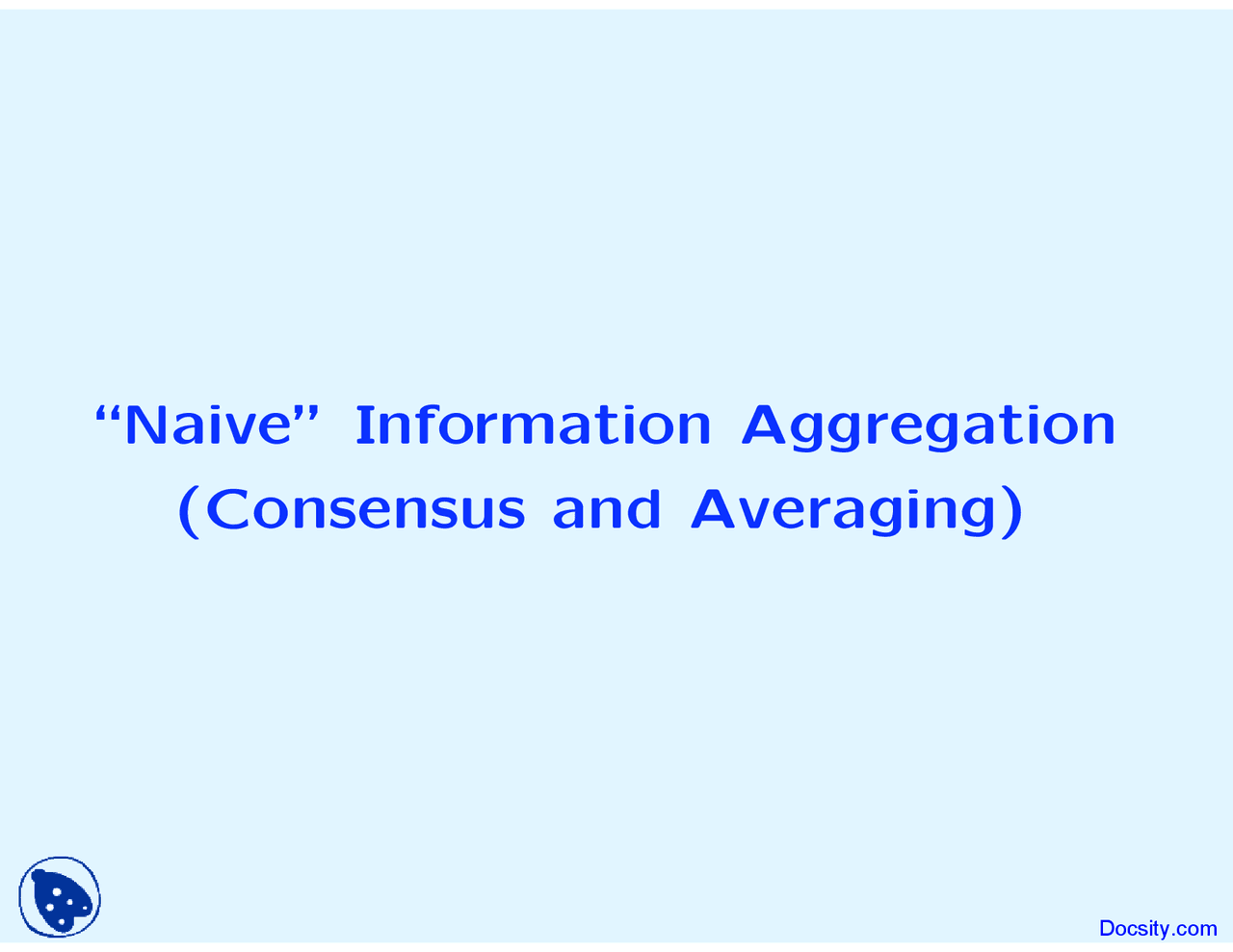Information Aggregation Buisness Management Lecture Slides Docsity