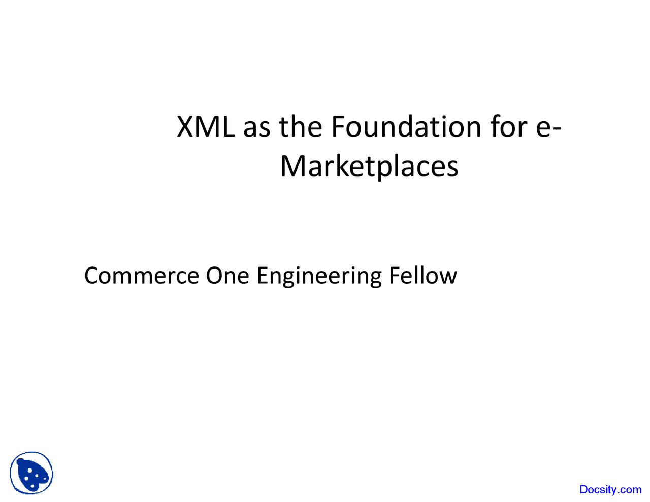 Electronic Marketplaces E Commerce Lecture Slides Docsity