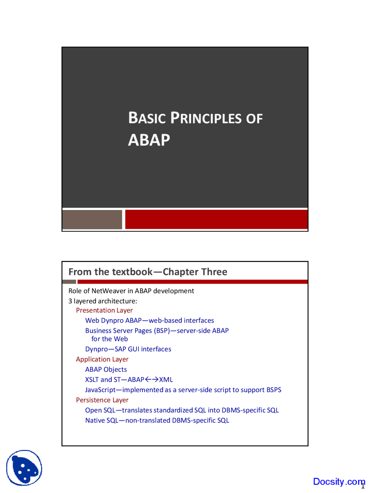 Basic Principles of ABAP - Buisness Management - Lecture Slides ...