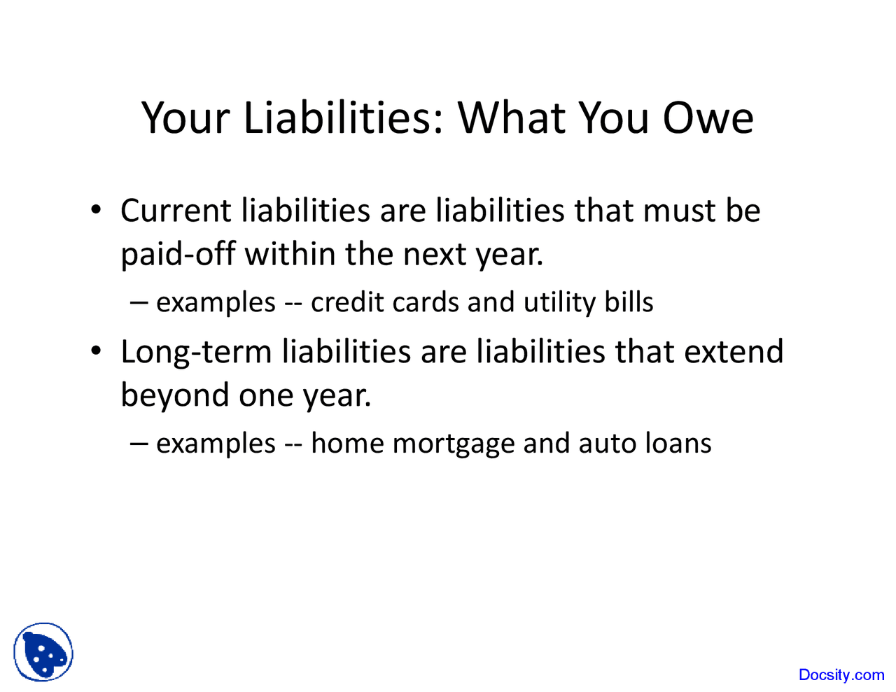 Liabilities E Commerce Lecture Slides Docsity