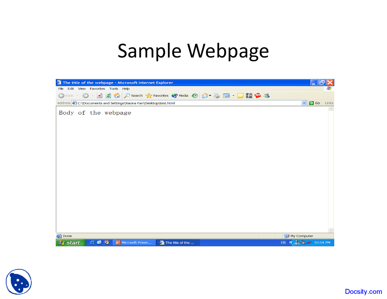 Sample Webpage E Commerce Lecture Slides Docsity
