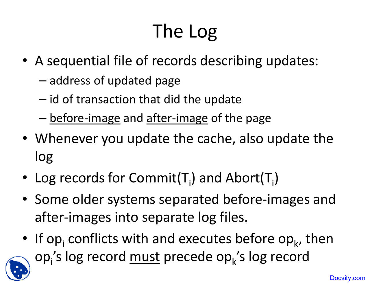 The Log - E-Commerce - Lecture Slides - Docsity