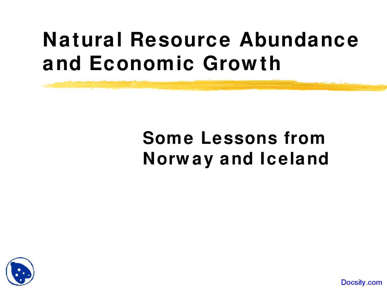 Natural Resource Abundance - Banking - Lecture Slides - Docsity