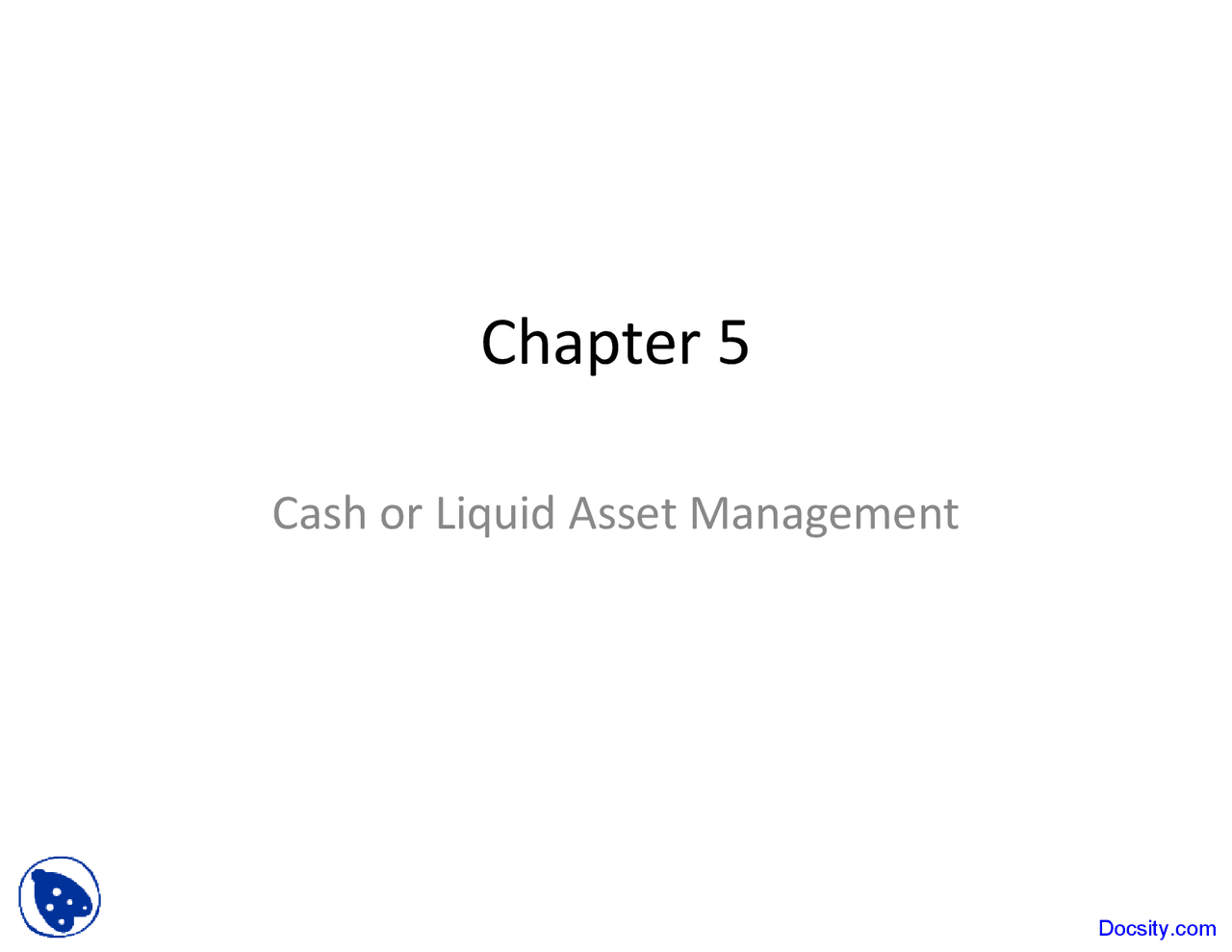 Liquid Asset Management E Commerce Lecture Slides Docsity