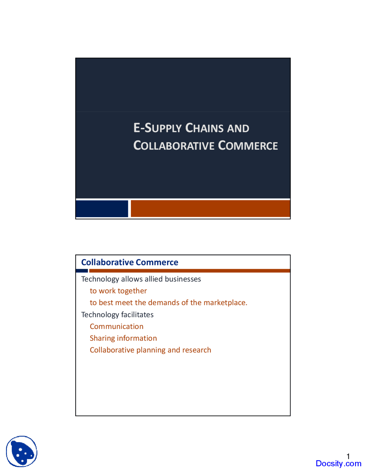 Managing Collaboration E Commerce Lecture Slides Docsity