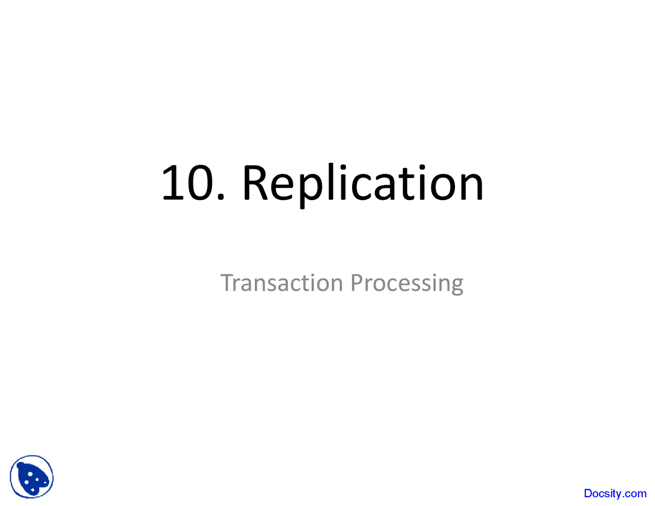Replication E Commerce Lecture Slides Docsity
