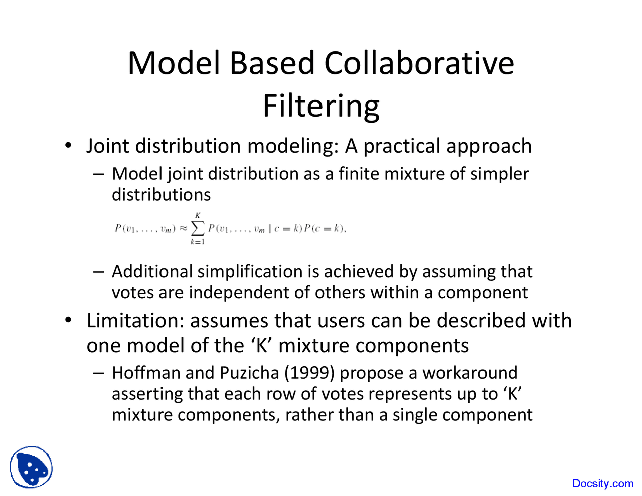Model Based Collaborative E Commerce Lecture Slides Docsity