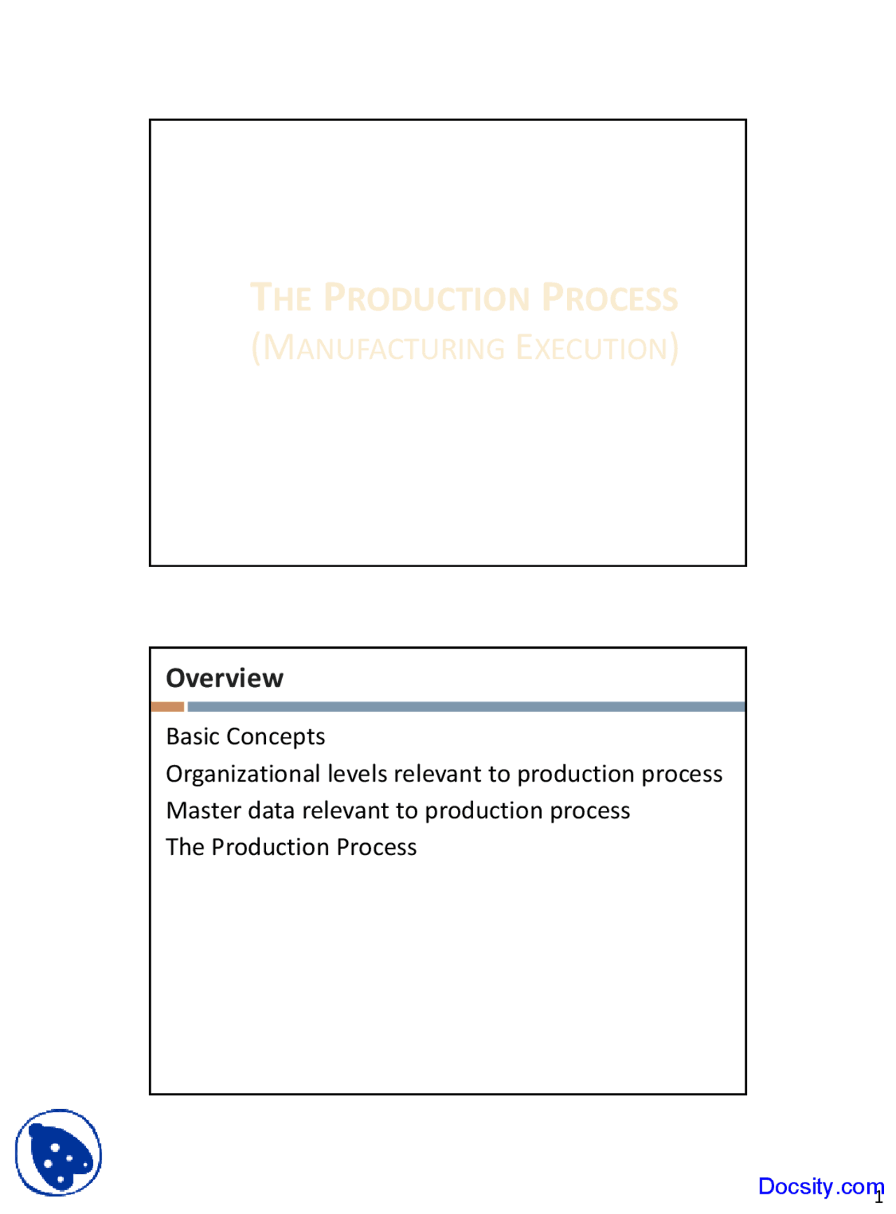 Production Process E Commerce Lecture Slides Docsity
