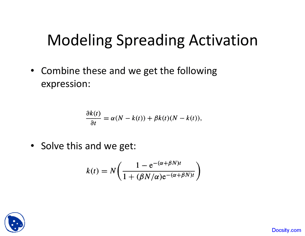 Modeling Spreading E Commerce Lecture Slides Docsity