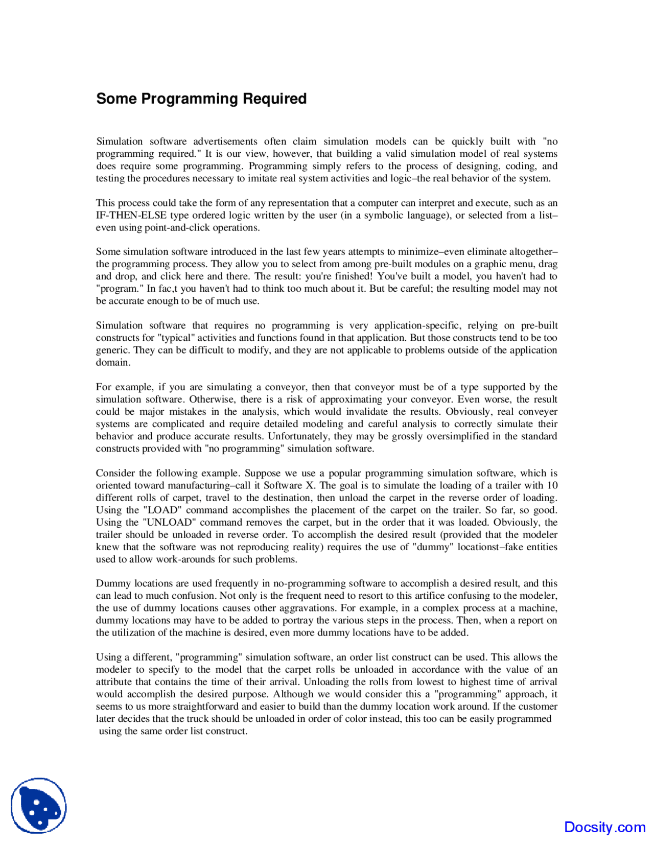 Programming Required Banking Lecture Slides Docsity