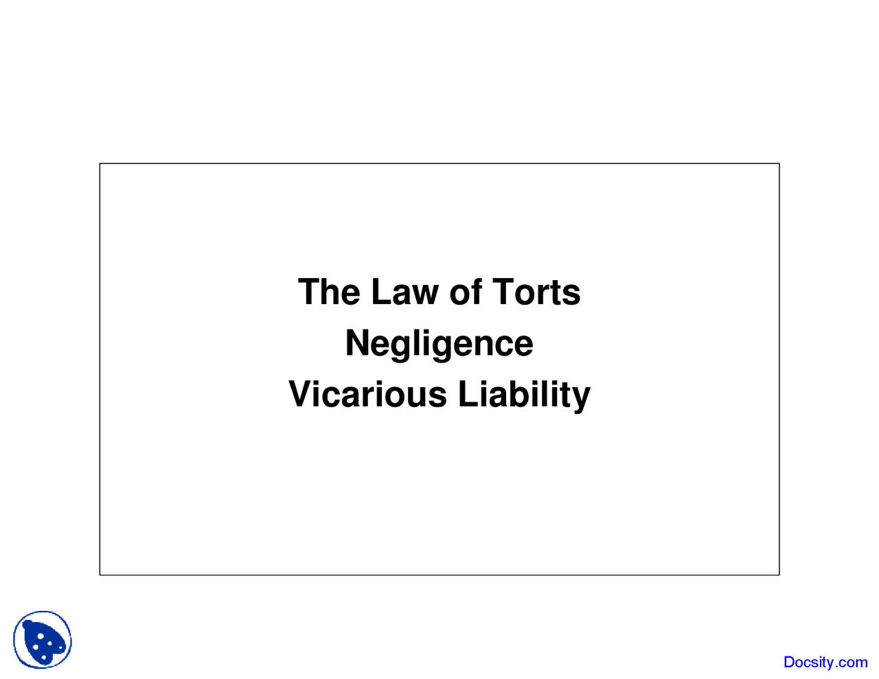 Vicarious Liability E Commerce Lecture Slides Docsity