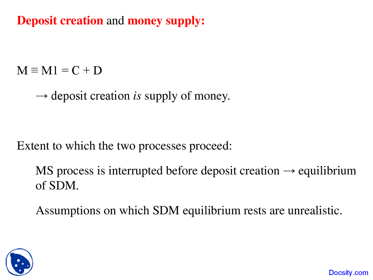 Deposit Creation And Money Supply Banking Lecture Slides Docsity