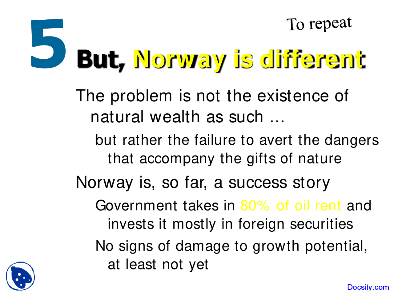 The Oil Fund - Banking - Lecture Slides - Docsity