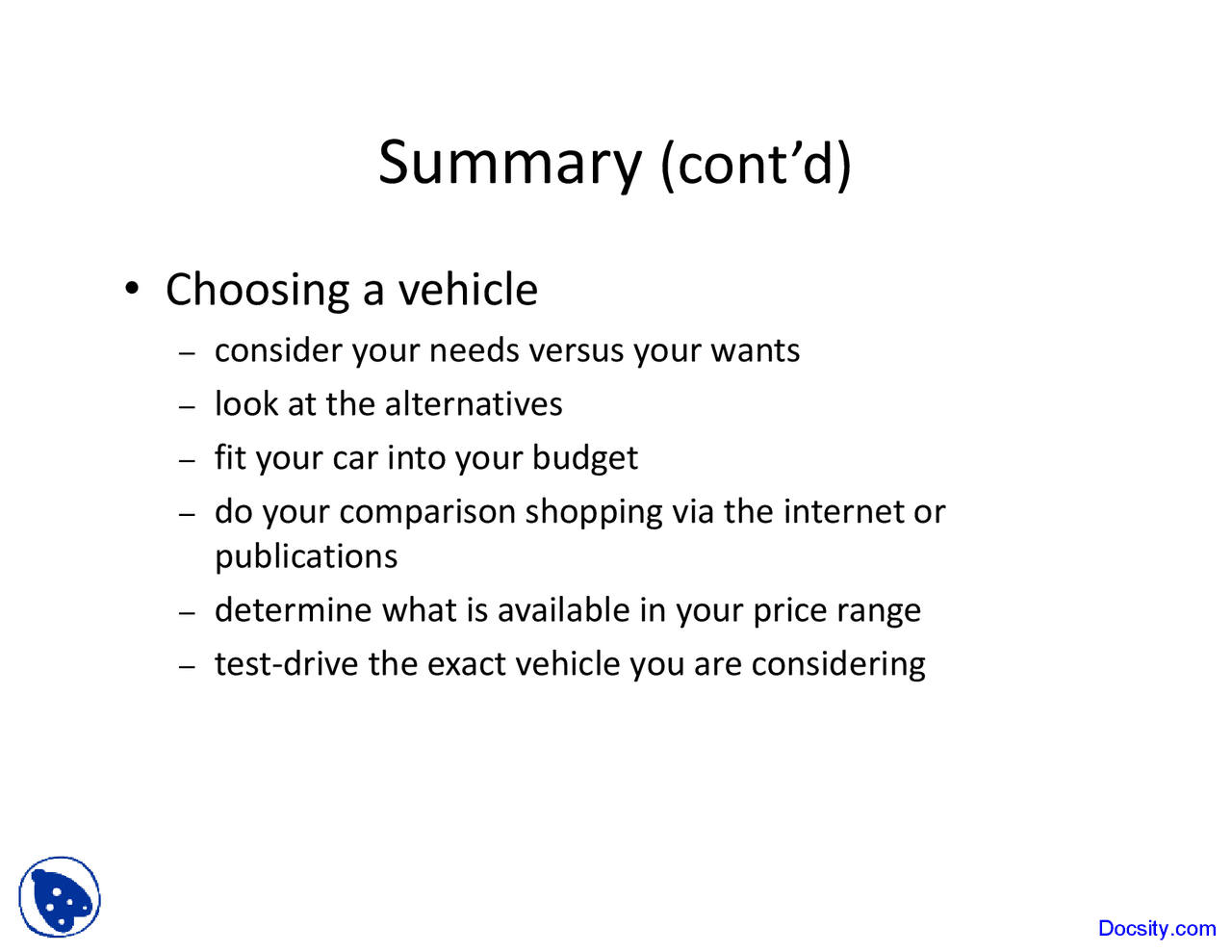 Summary - E-Commerce - Lecture Slides - Docsity