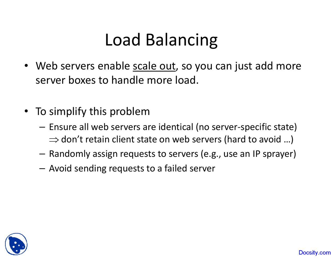 Load Balancing E Commerce Lecture Slides Docsity