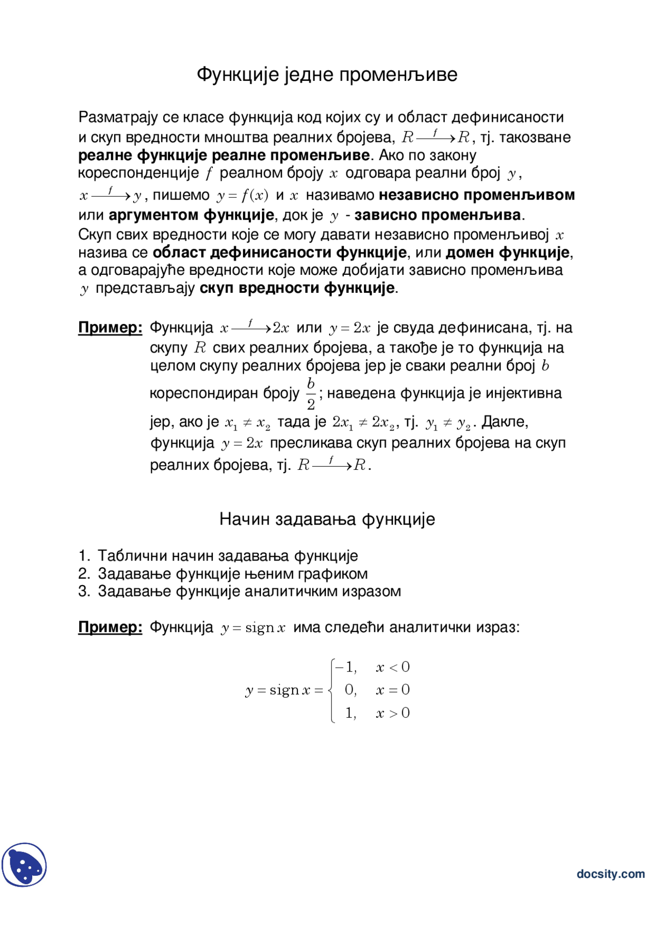 Funkcije jedne promenljive-Skripta-Inzenjerska matematika-Elektrotehnika | Rezime' predlog ...