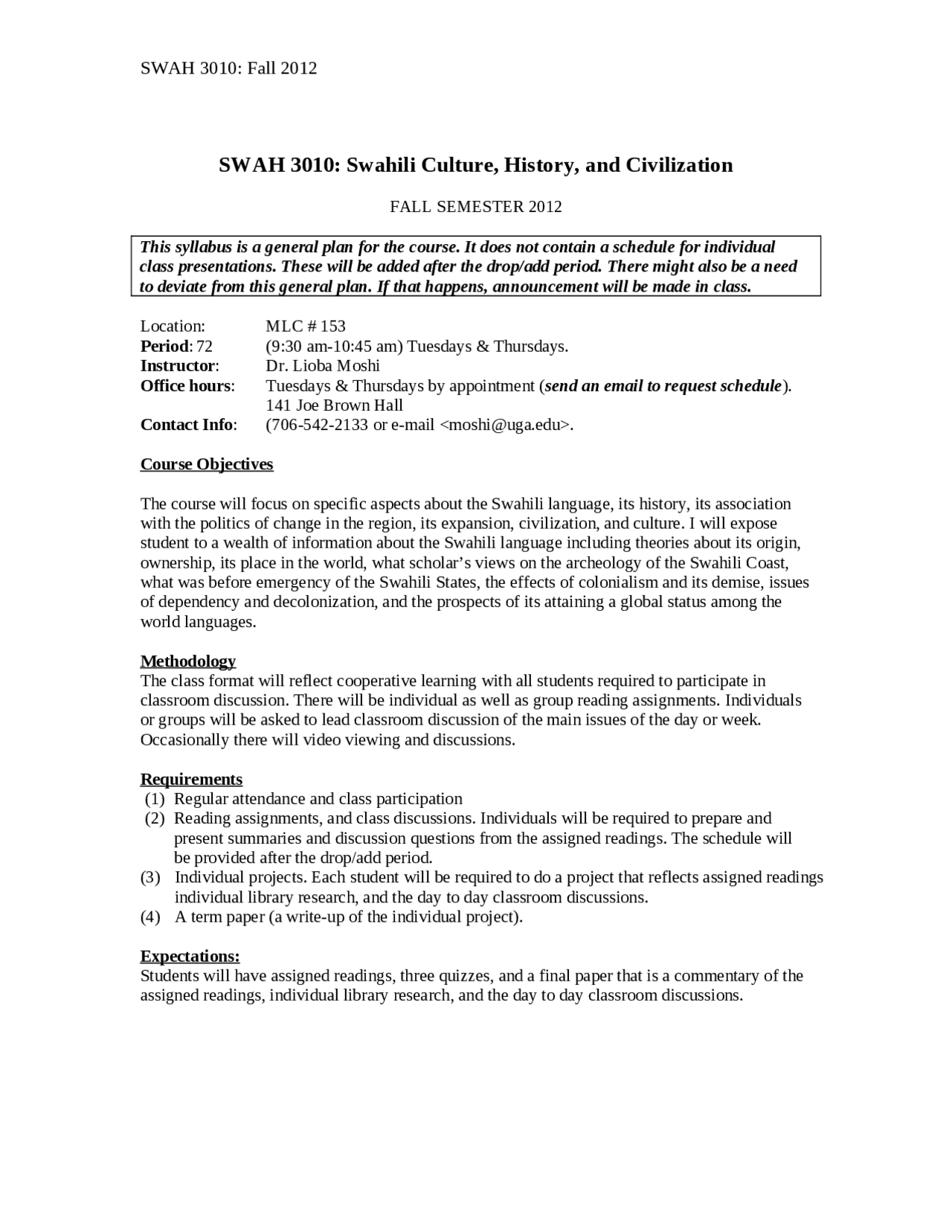 Swahili Culture, History and Civilization - Intermediate Swahili II ...