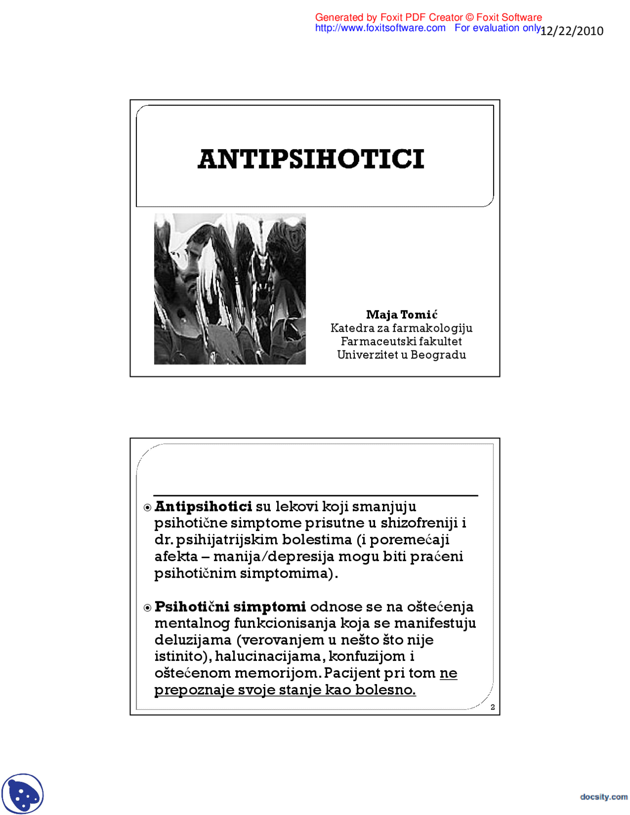 ANTIPSIHOTICI-Slajdovi-Farmakologija-Medicina | Slajdovi' predlog ...