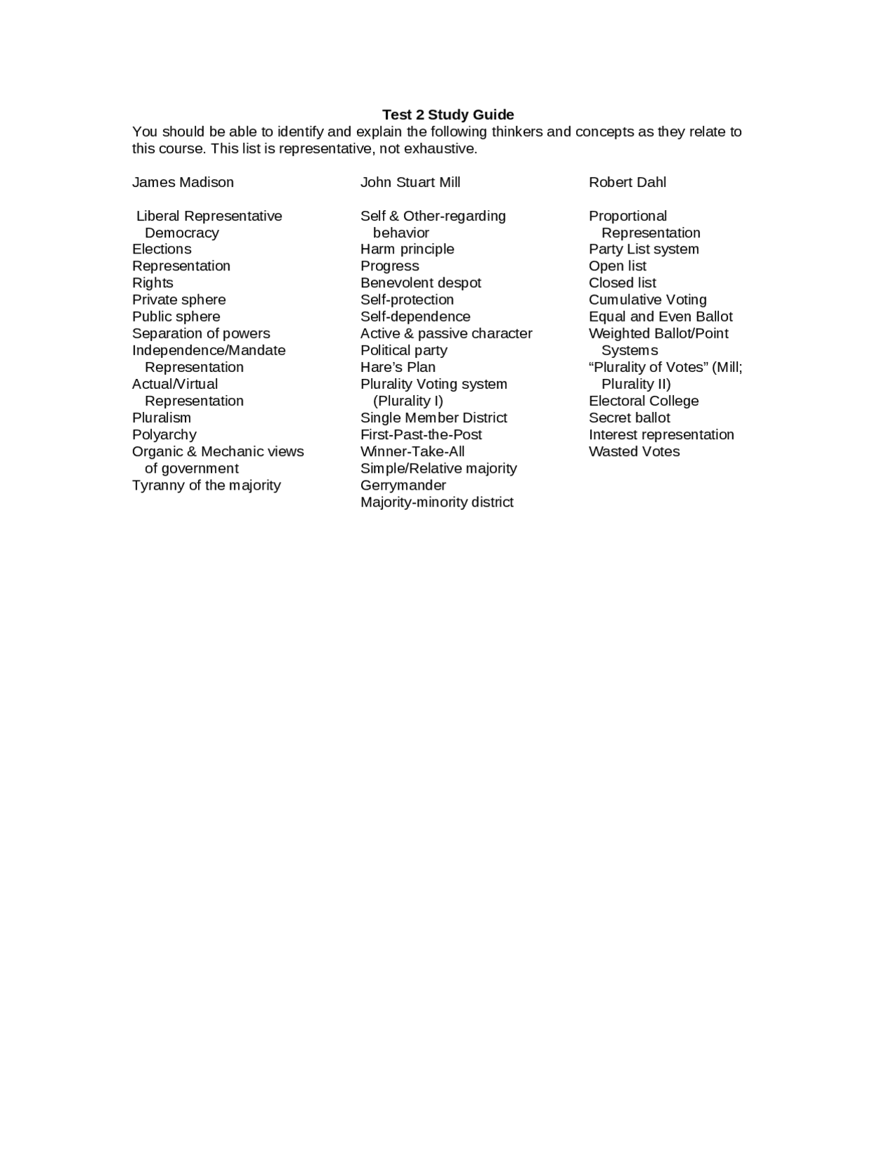 Exam 2 Study Guide - Democratic Theory and Practice | GOVT 101 | Study ...