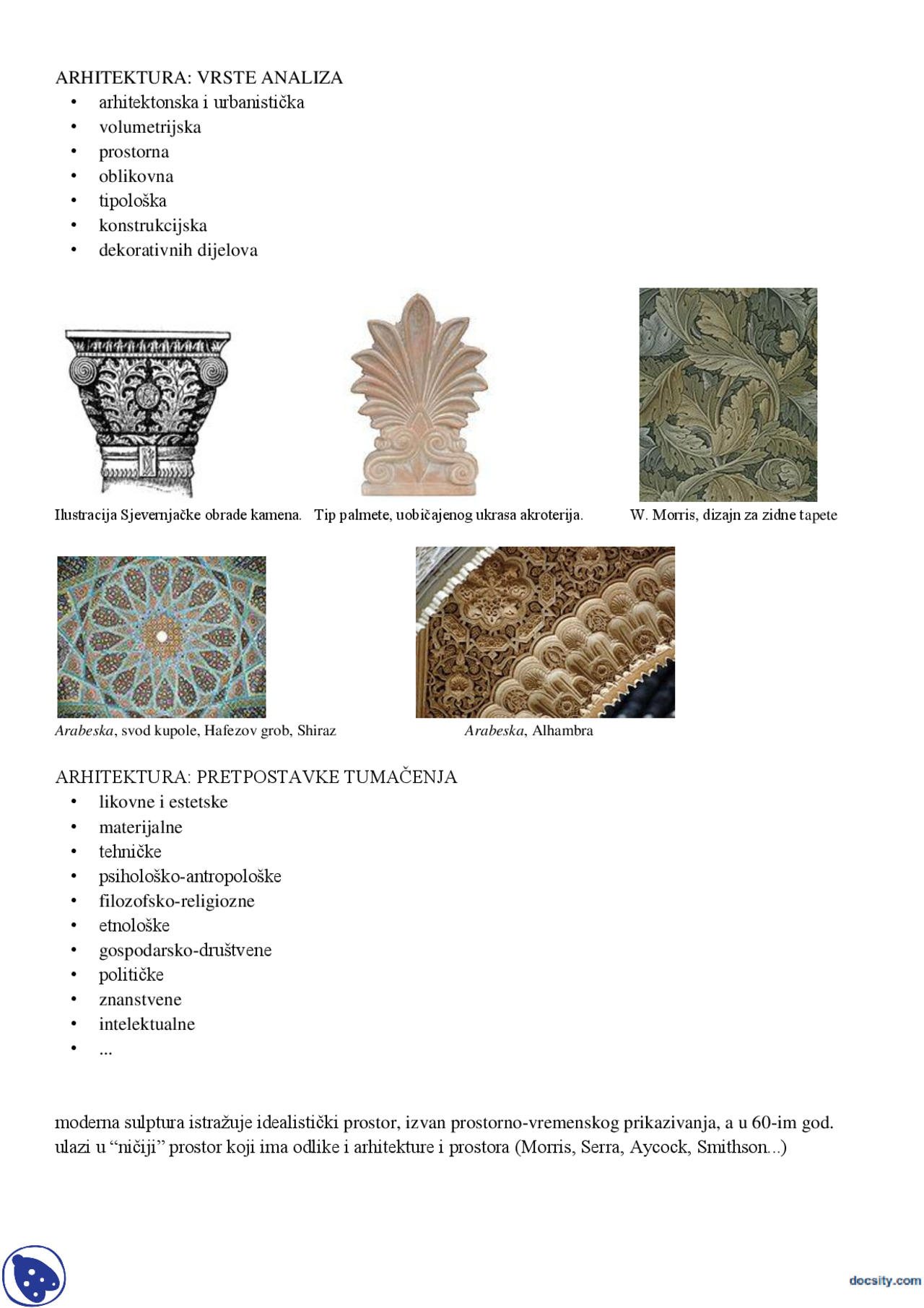 Uvod u arhitekturu-Skripta-Arhitektura 2 | Rezime' predlog Arhitektura - Docsity