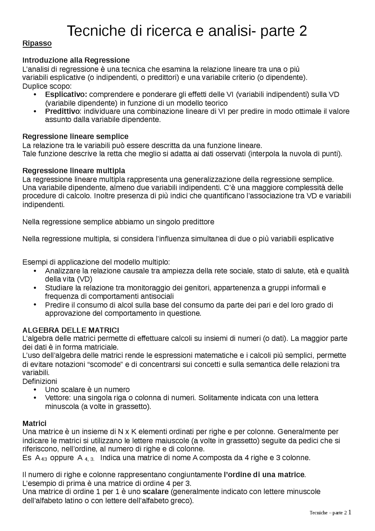 Tecniche Di Ricerca E Analisi Docsity