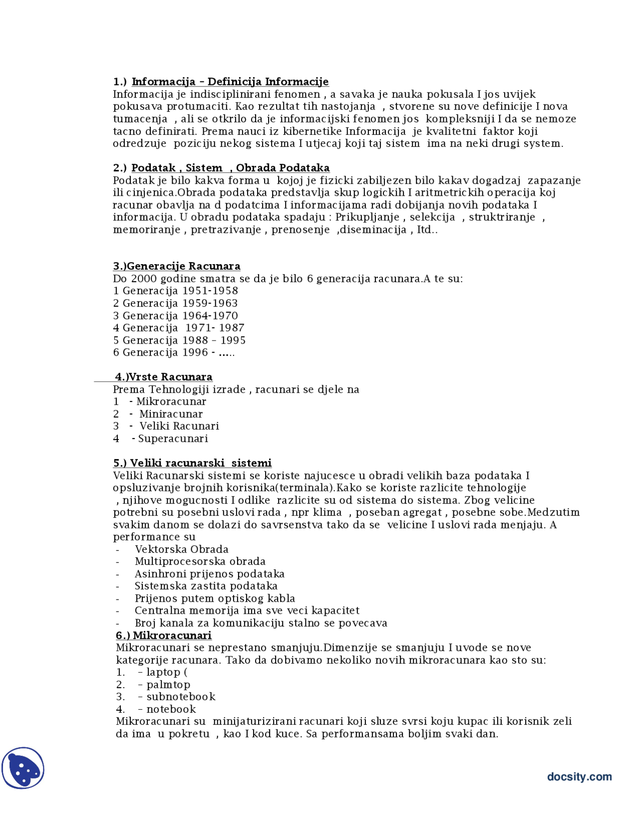 Ispitna Pitanja Ispit Informatika Menadzment 1 Ispiti Predlog
