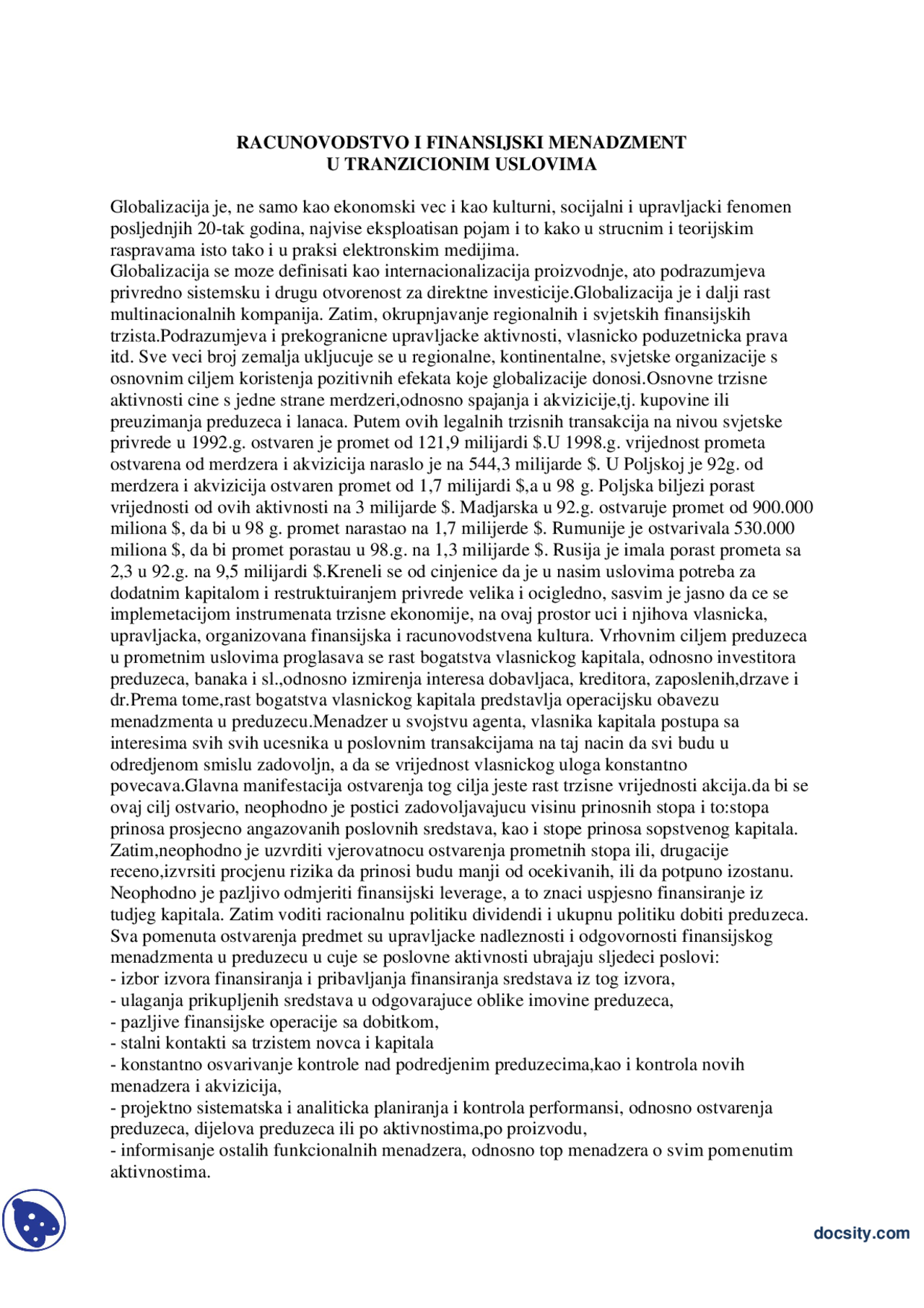 FINANSIJSKO RACUNOVODSTVO-Beleska-Finansijsko racunovodstvo-Menadzment | Beleške' predlog ...