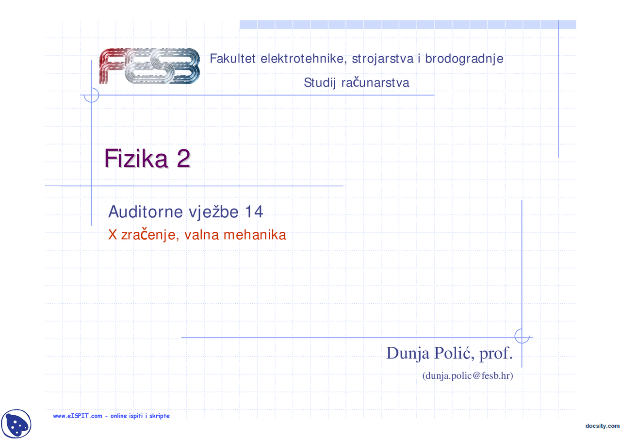 Racunarstvo-Vezbe-Fizika 2-Elektrotehnika (13) | Vežbe' predlog Fizika - Docsity