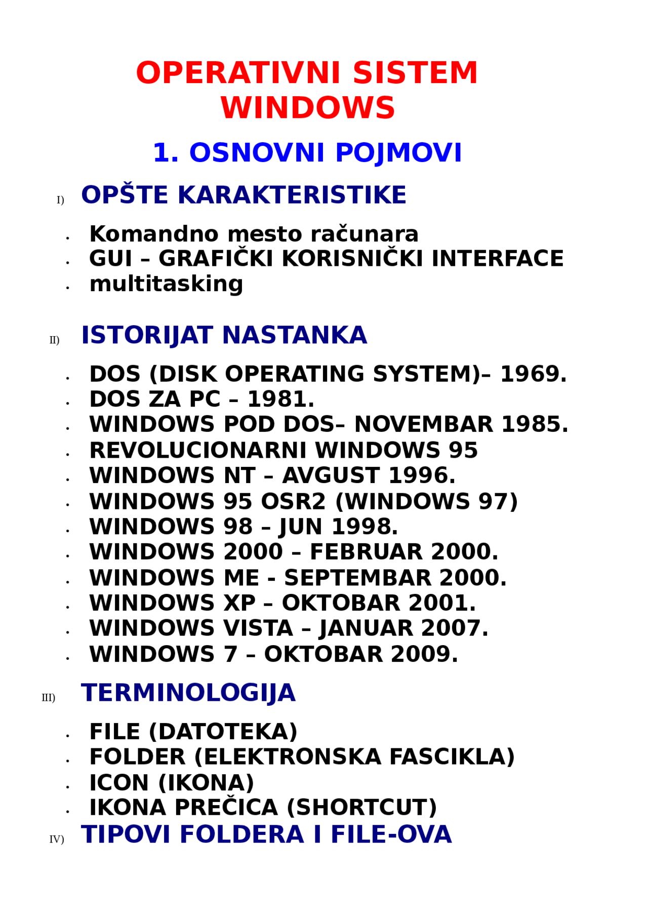 Operativni Sistem Windows Vezba Ekonomija Rezime Predlog Informatika