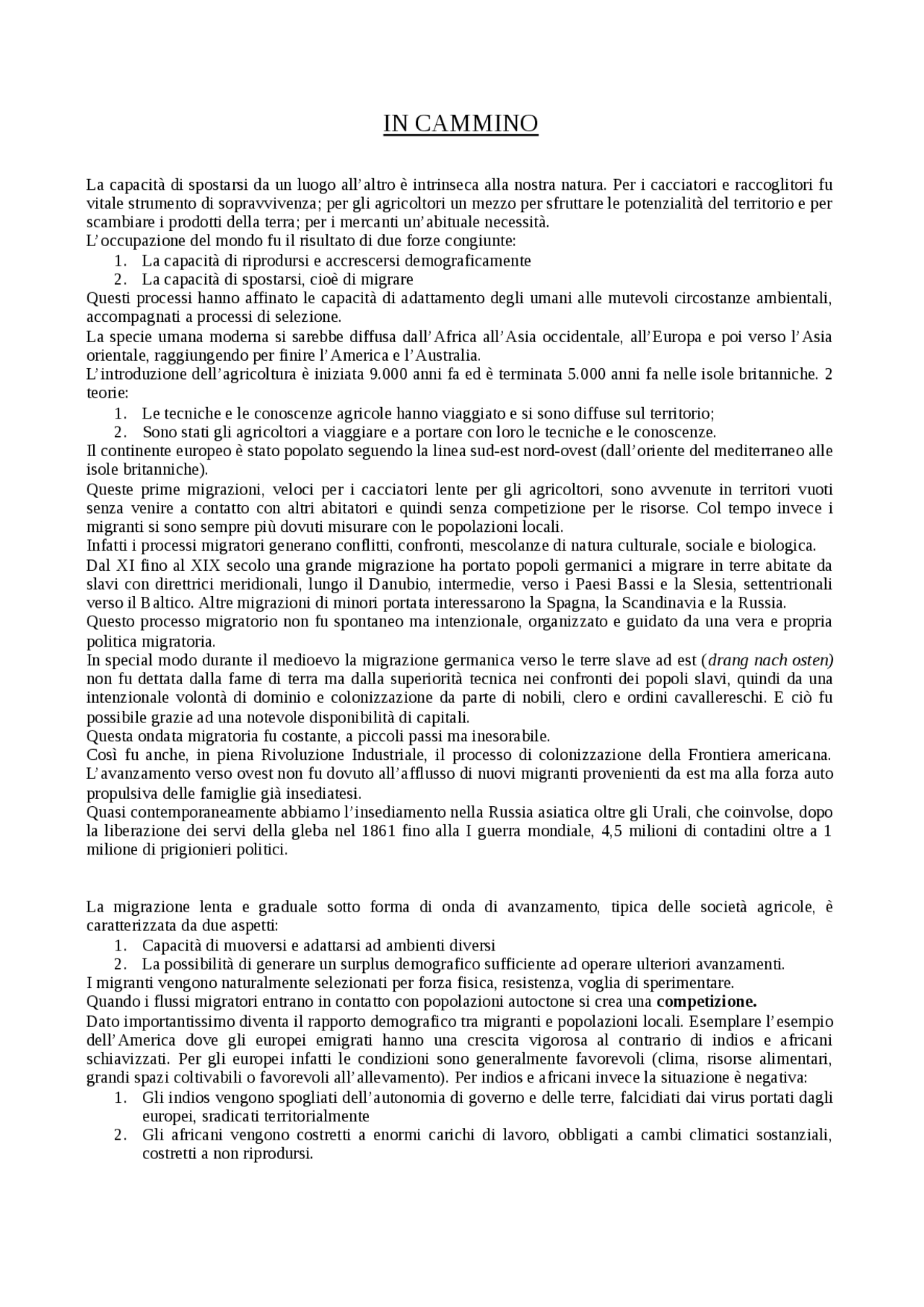 Livi Bacci In Cammino Docsity